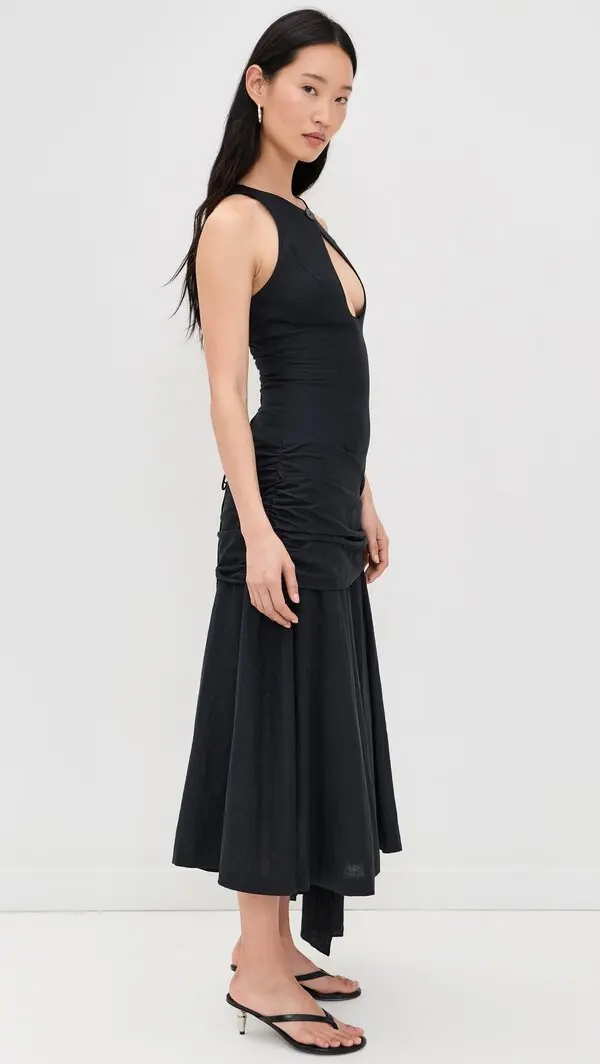 GUIZIO Victoire Midi Dress - Black