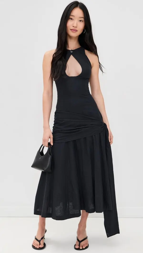 GUIZIO Victoire Midi Dress - Black