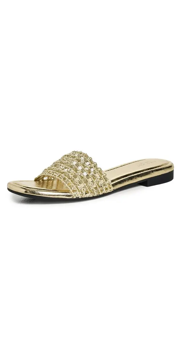 Rag & Bone Ellie Knit Slide Sandals - Gold