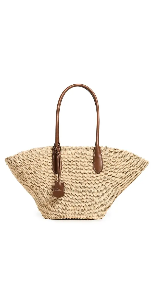 Polo Ralph Lauren Raffia Basket Tote - Natural/cuoio