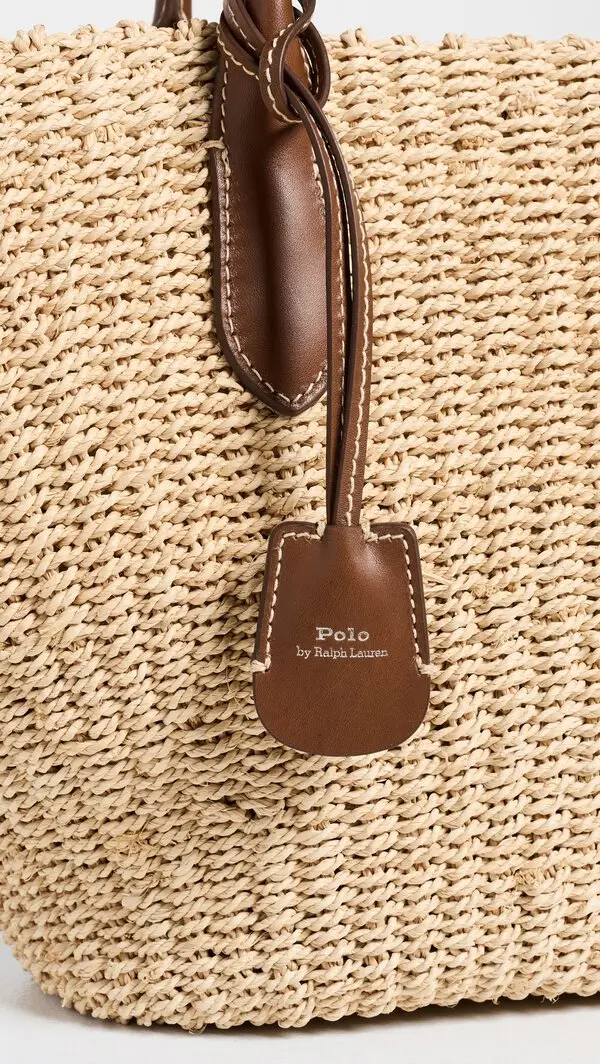 Polo Ralph Lauren Raffia Basket Tote - Natural/cuoio