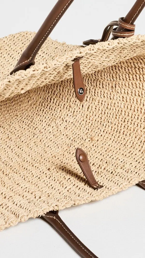 Polo Ralph Lauren Raffia Basket Tote - Natural/cuoio