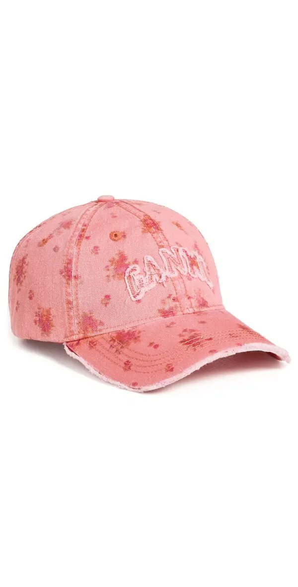 GANNI Washed Cotton Print Canvas Cap - Lantana