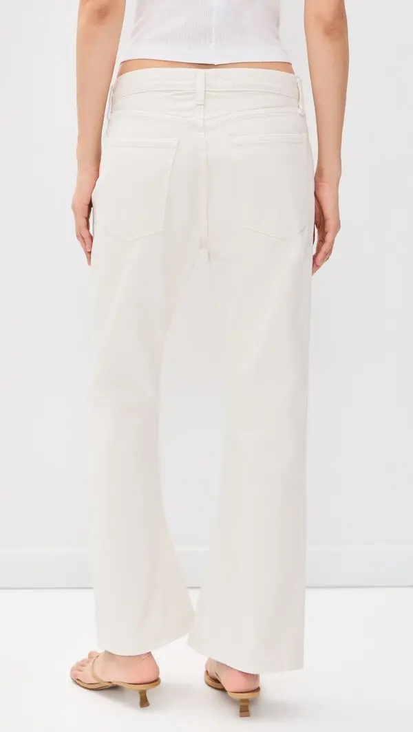 AGOLDE Kick Boot Ankle Jeans - Chalk White