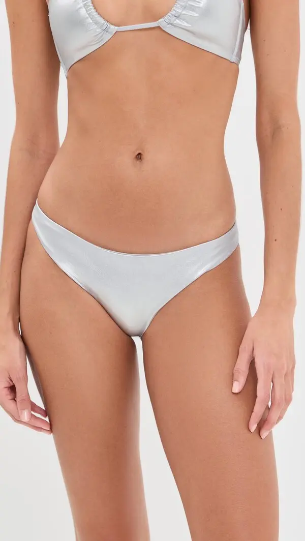 Staud Coto Bikini Bottoms - Silver