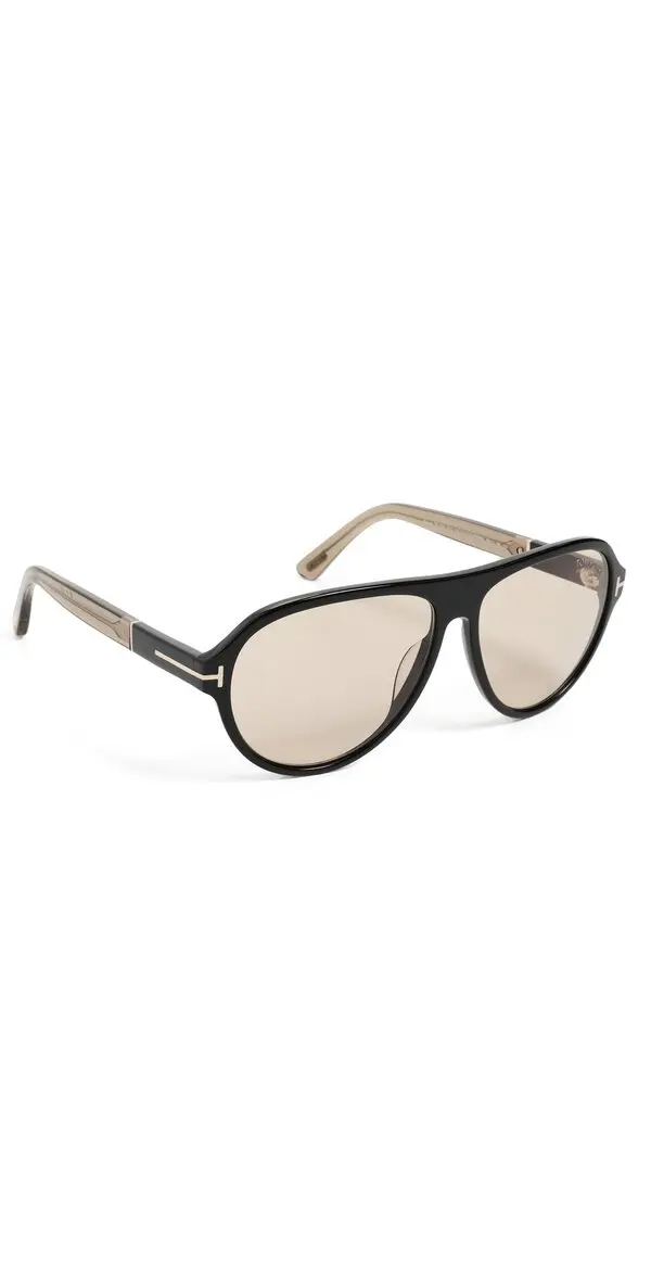 TOM FORD Quincy Aviator Sunglasses - Shiny Black
