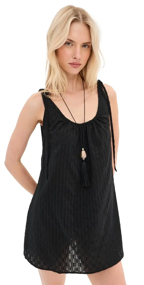 LE BOP Skylar Eyelet Mini Dress - Black