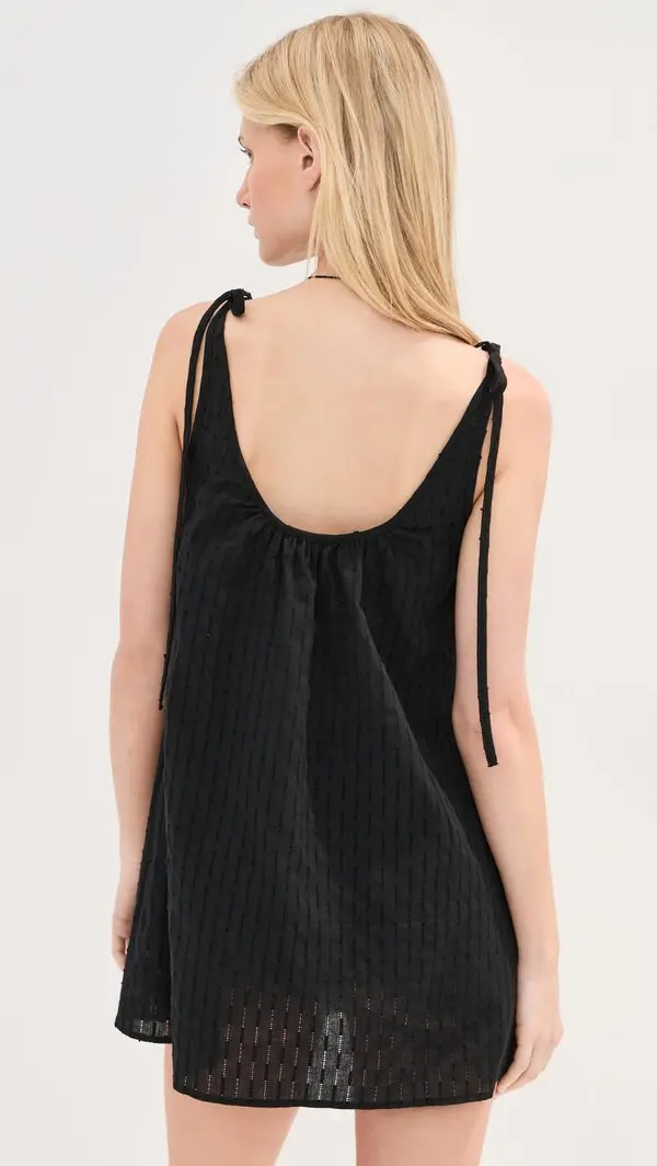 LE BOP Skylar Eyelet Mini Dress - Black