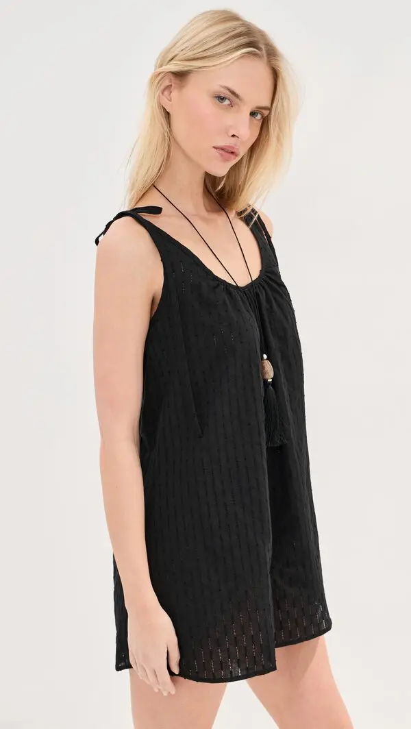 LE BOP Skylar Eyelet Mini Dress - Black