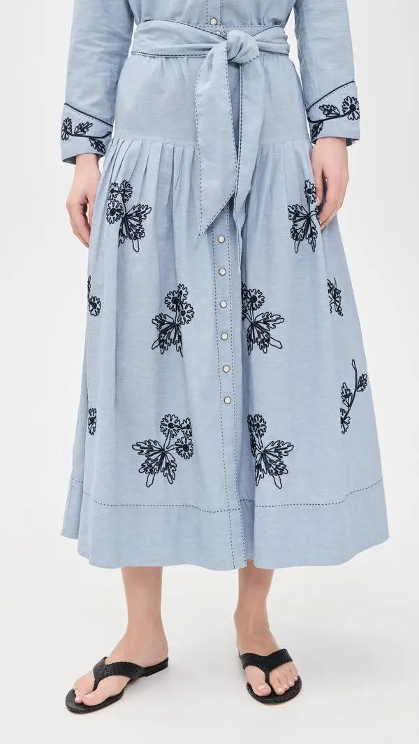 The Great. X Stetson Embroidered Highland Skirt
