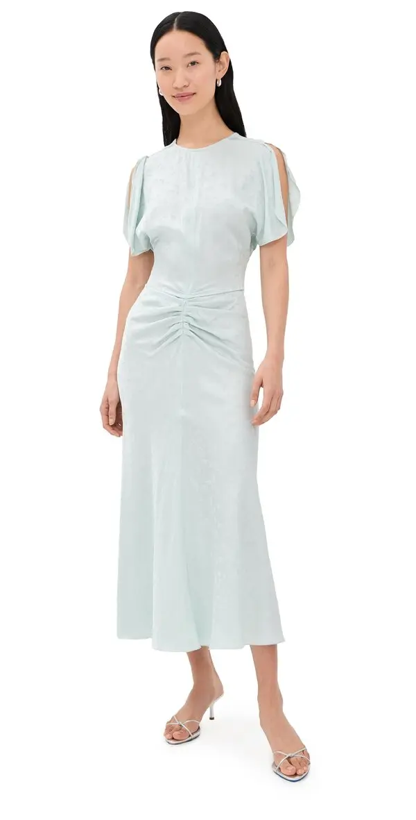Victoria Beckham Bela Midi Dress - Aquamarine