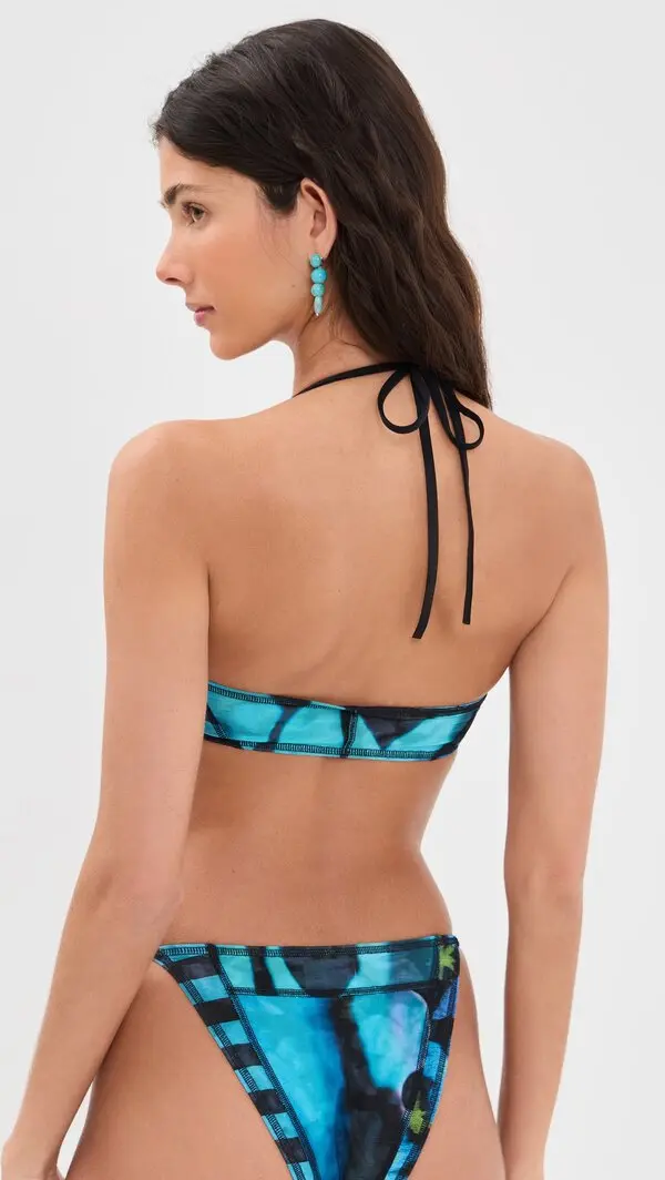 Staud Laird Mesh Bikini Top - Blue Haze Multi