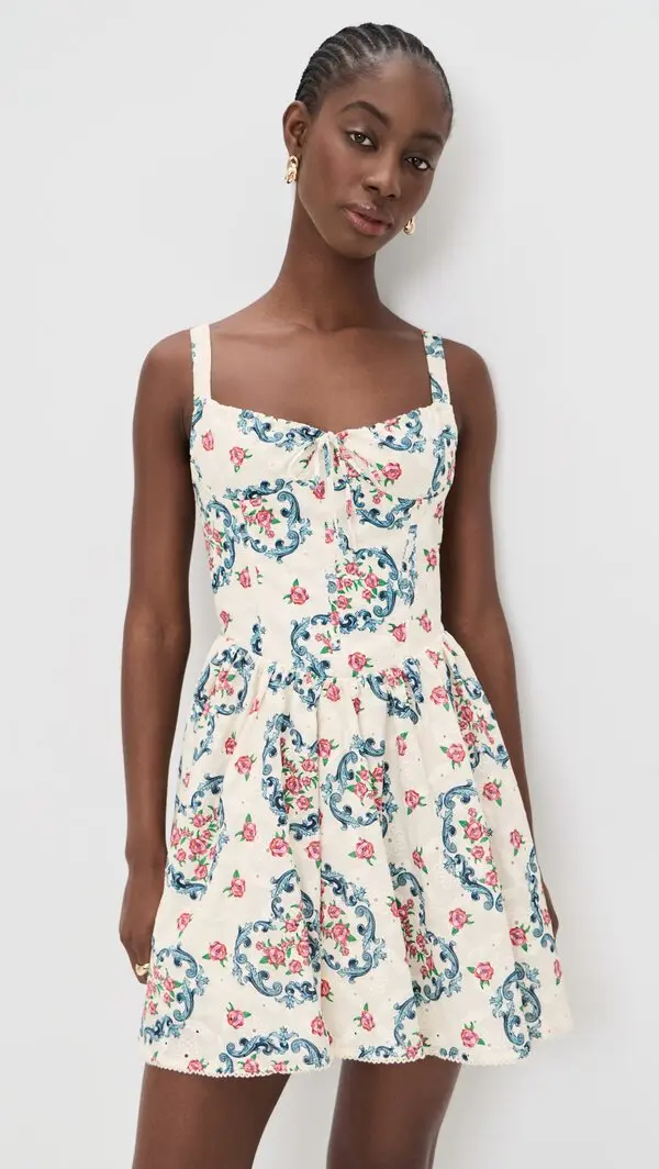 Agua Bendita Spring Underwire Eyelet Mini Dress