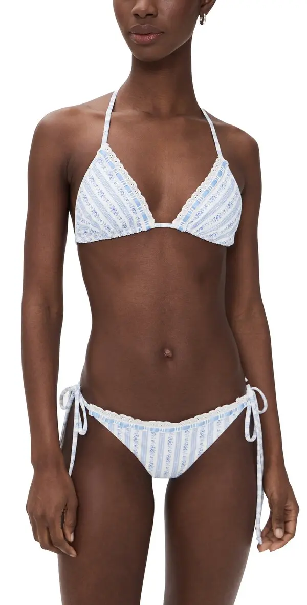 LoveShackFancy Harbor Bikini - Denim Sky