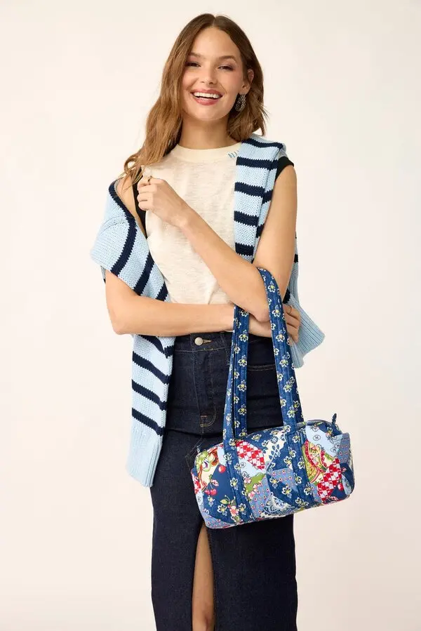 VERA BRADLEY Original 100 Handbag In Trellis Patchwork - Blue