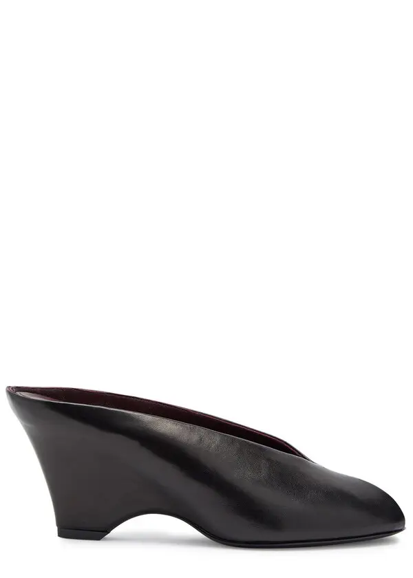 Khaite Cloak 75 Leather Mules - Black
