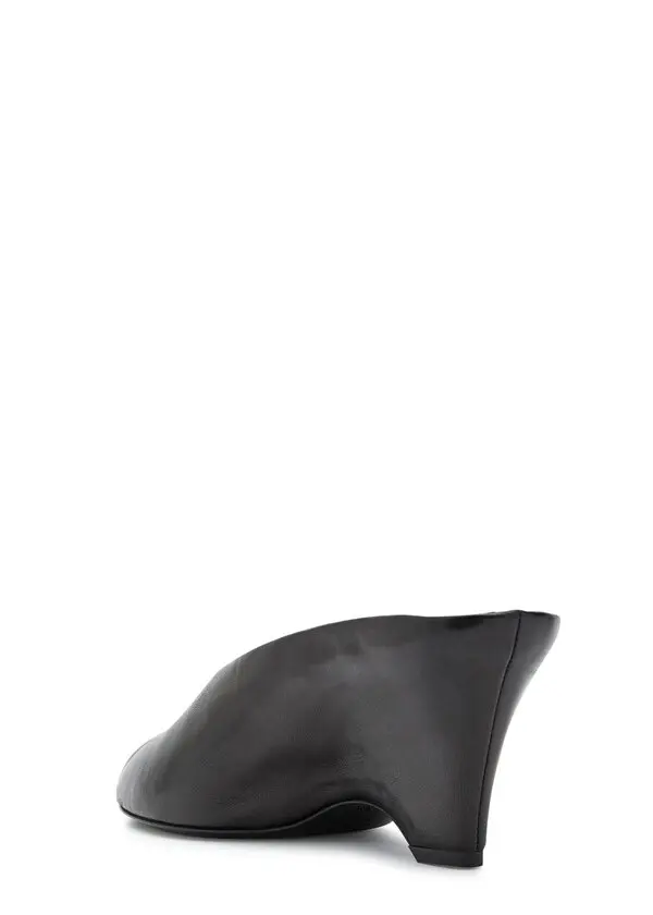 Khaite Cloak 75 Leather Mules - Black