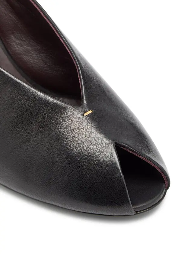 Khaite Cloak 75 Leather Mules - Black