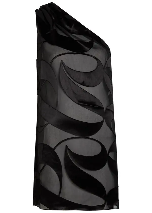 DELOS Amaris Devoré Georgette Mini Dress