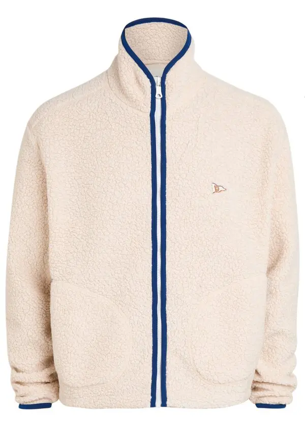 DRAKE'S Logo-embroidered Bouclé Jacket - Ecru