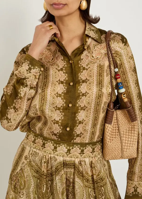 Zimmermann Printed Silk Shirt - Olive