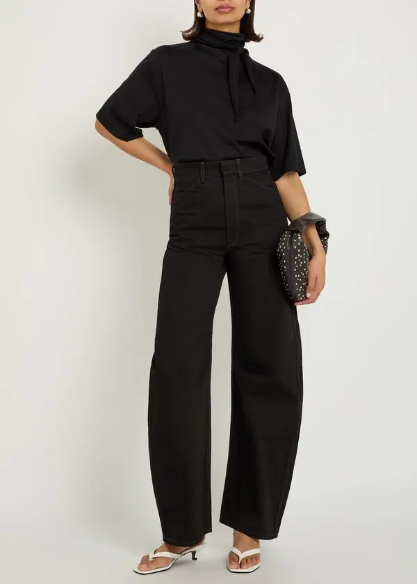 LEMAIRE High-rise Barrel-leg Denim Jeans - Black