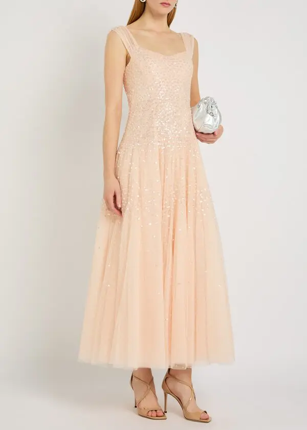 NEEDLE & THREAD Sequin-embellished Tulle Gown - Light Pink