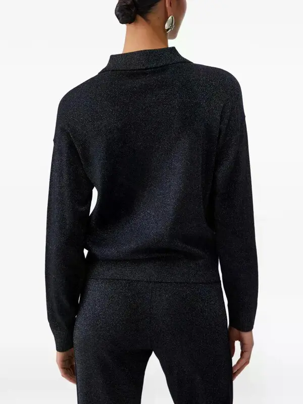 Liu Jo Lurex Zip-up Collared Sweater