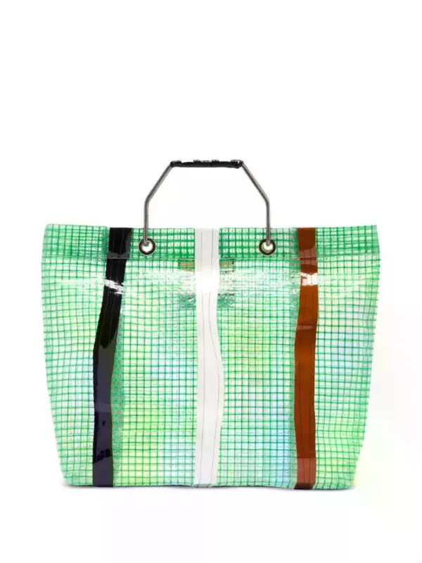 Plan C Striped Grid Tote Bag