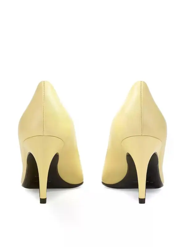 SERGIO ROSSI Pointed Leather Pumps - Yellow