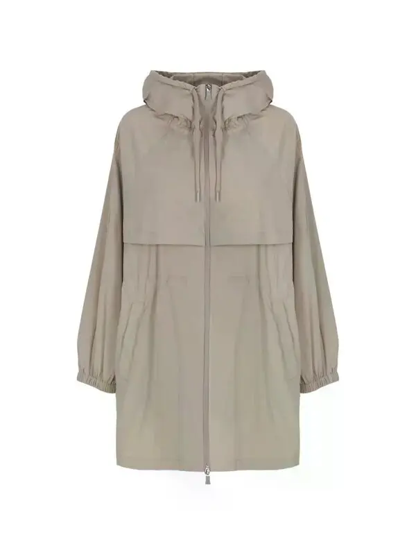 Herno Hooded Zip-up Parka Coat - Neutrals