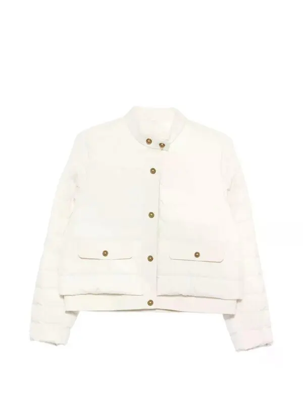 Moncler Quilted Button Jacket - Neutrals