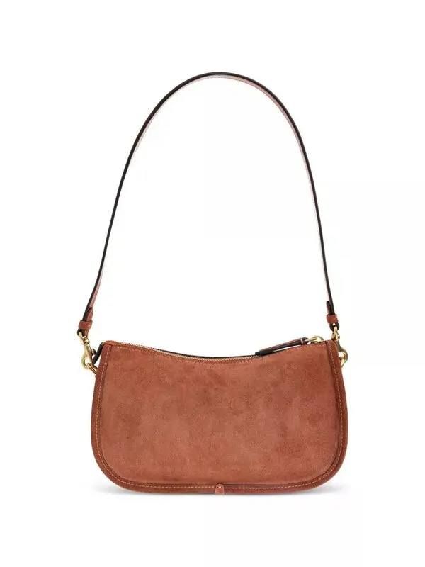 COACH Waverly Suede Chain-link Shoulder Bag - Brown