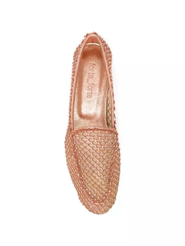 FORTE_FORTE Embellished Loafers - Orange
