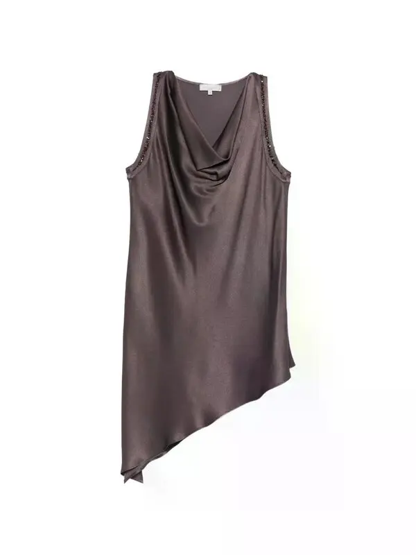Antonelli Firenze Becky Embellished Cowl-neck Blouse - Brown