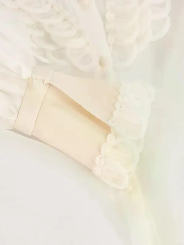 Valentino Garavani Embroidered Organza Shirt - Neutrals