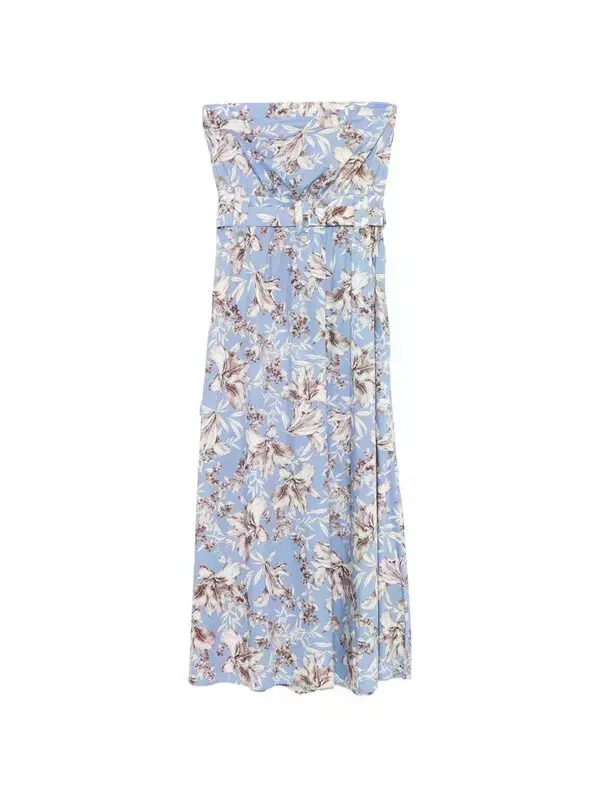 Liu Jo Floral Print Cotton Maxi Dress - Blue