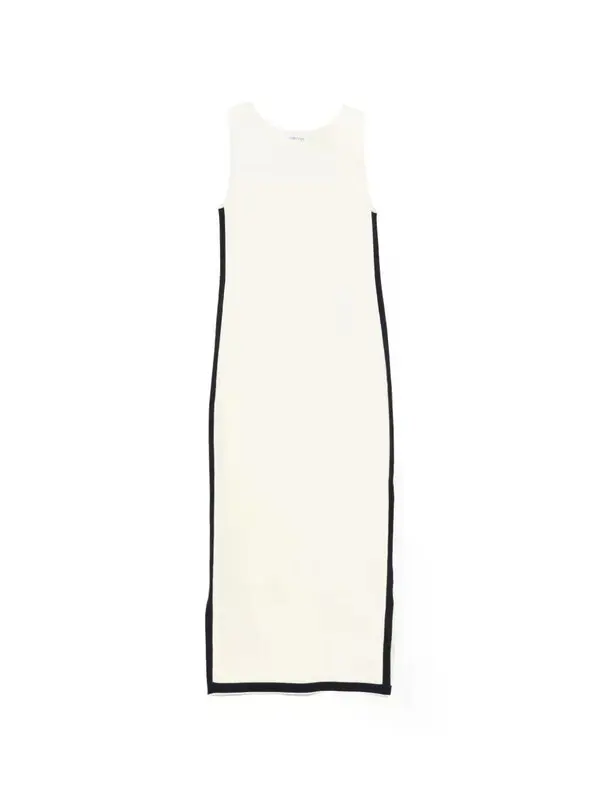 PHILO-SOFIE Contrasting-trim Sleeveless Midi Dress - Neutrals