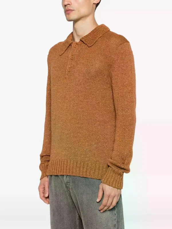 SUNFLOWER Half-button Polo Shirt - Brown