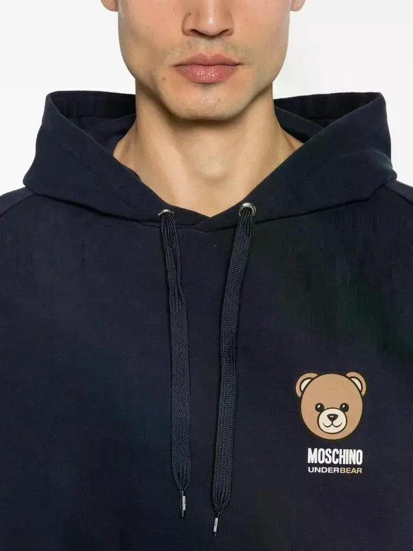 Moschino Bear-print Hoodie - Blue