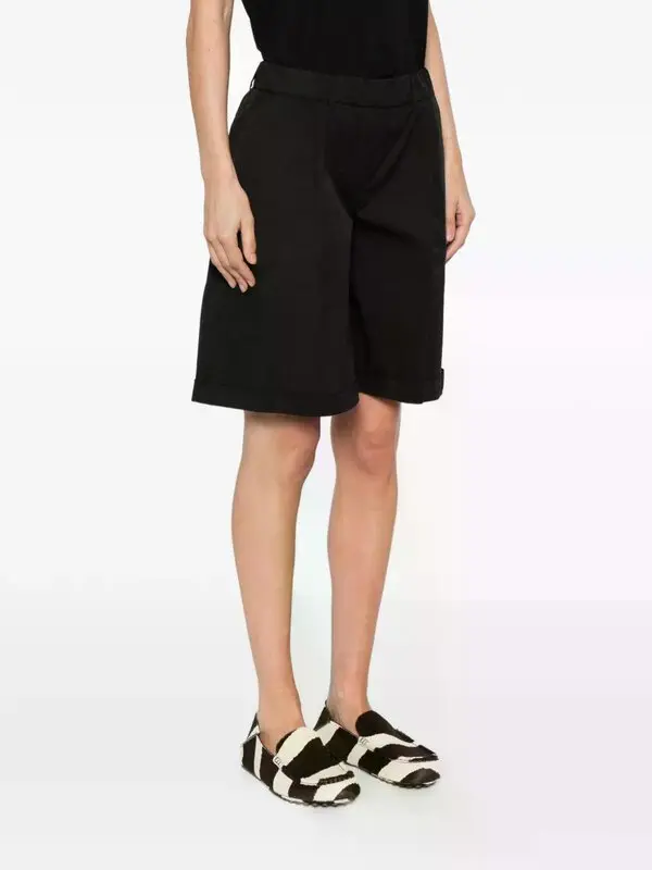 VIA MASINI 80 Turn-up Hem Shorts - Black