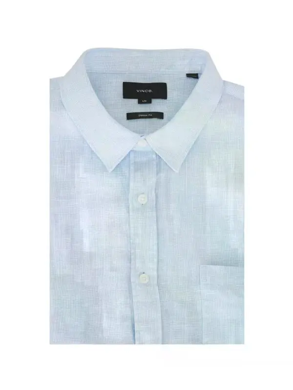 Vince Chest-pocket Linen Shirt - Blue