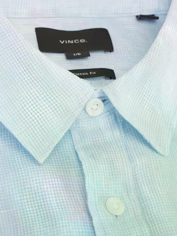 Vince Chest-pocket Linen Shirt - Blue