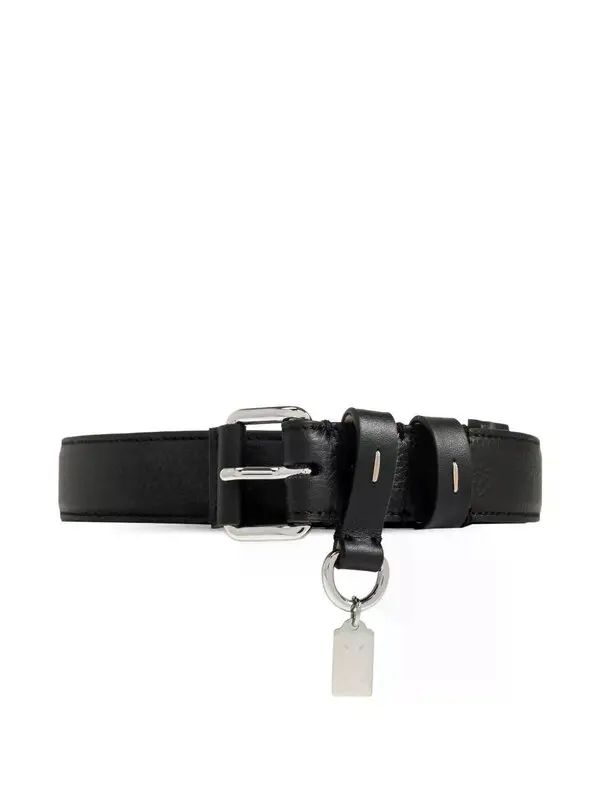 MAISON MARGIELA Logo-plaque Buckle Leather Belt - Black