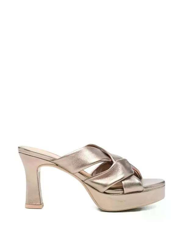Unisa Ocan Woven Platform Sandals - Brown