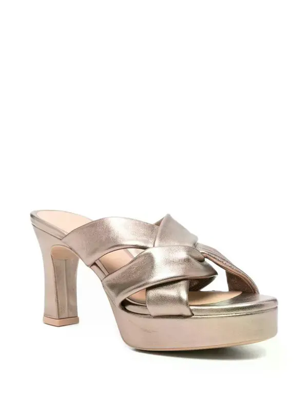 Unisa Ocan Woven Platform Sandals - Brown