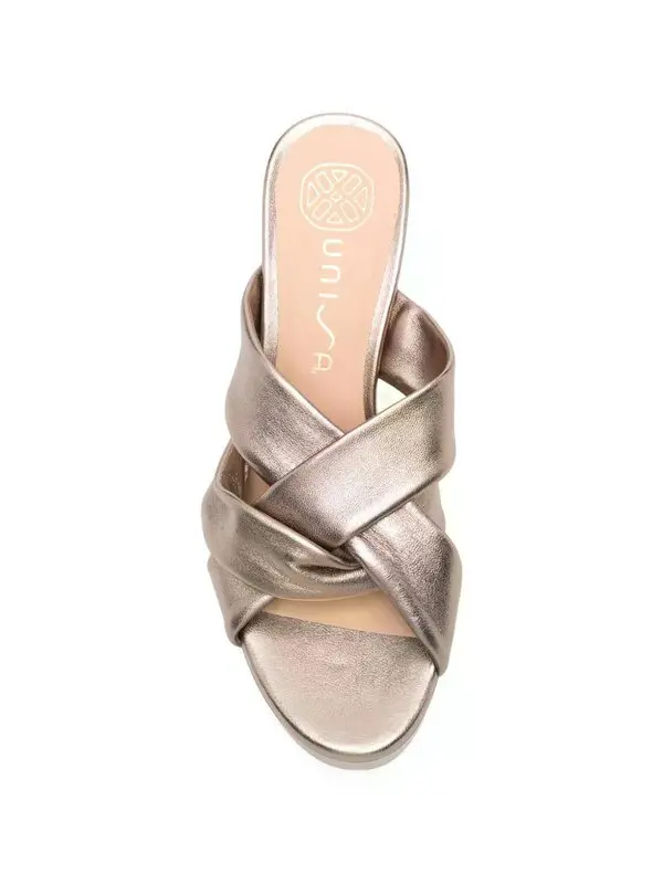 Unisa Ocan Woven Platform Sandals - Brown