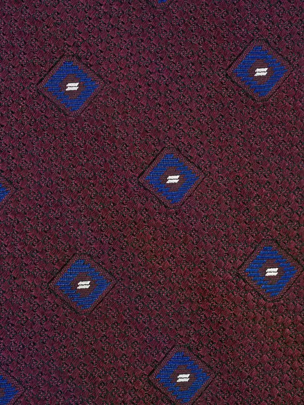 Zegna Geometric Patterned Silk Neck Tie - Red