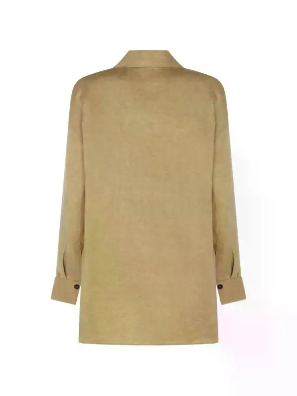Antonelli Firenze Fringed Button Down Shirt - Neutrals