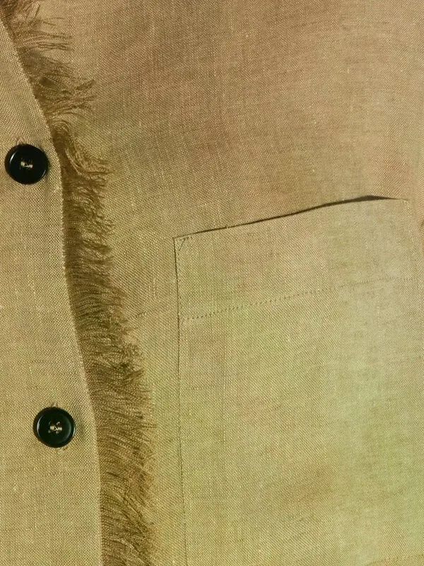 Antonelli Firenze Fringed Button Down Shirt - Neutrals